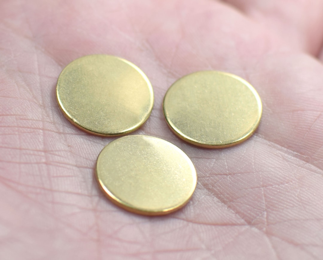 1 X 16 Mm , Raw Brass Round Stamping Disc - Round ( No Hole ) Findings ...