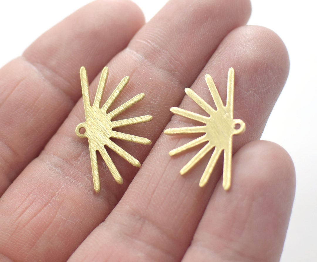 0.7 X 15.5 X 25 Mm , Half Textured Sun Shape Raw Brass Charms 1 Hole - Etsy