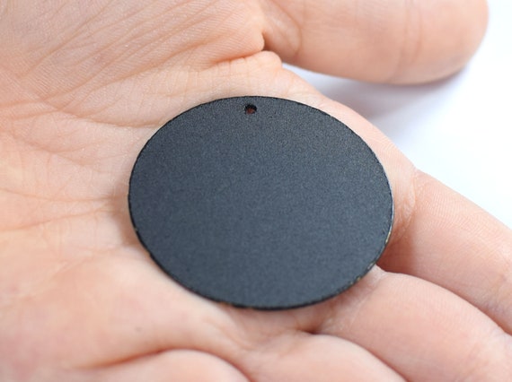 Black Color Stamping Disc Round 1 Hole Findings 0.5 x | Etsy