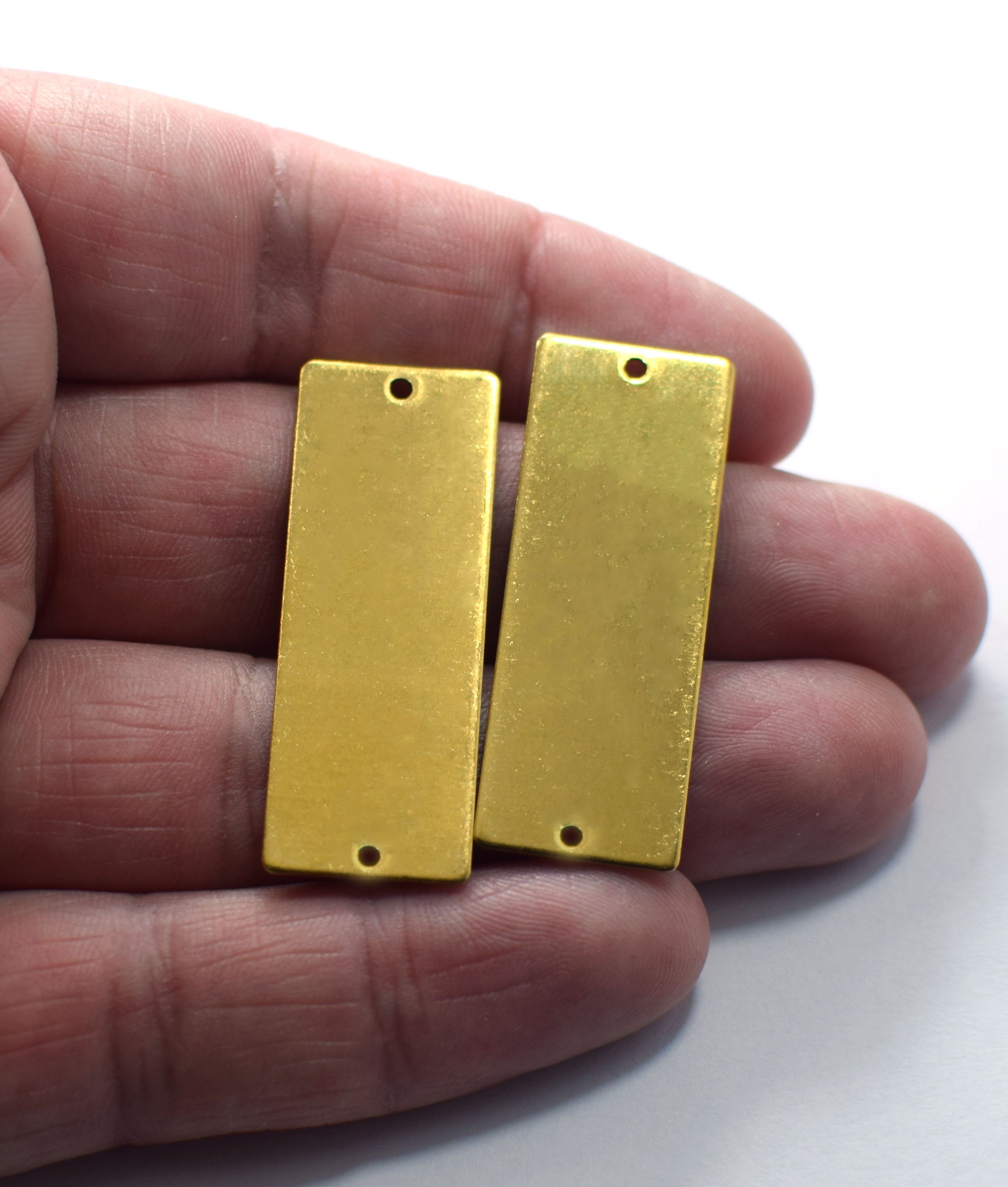 Raw Brass Rectangle Shape Blanks - 2 Hole Findings , 0.8 X 15 X 40 Mm ...
