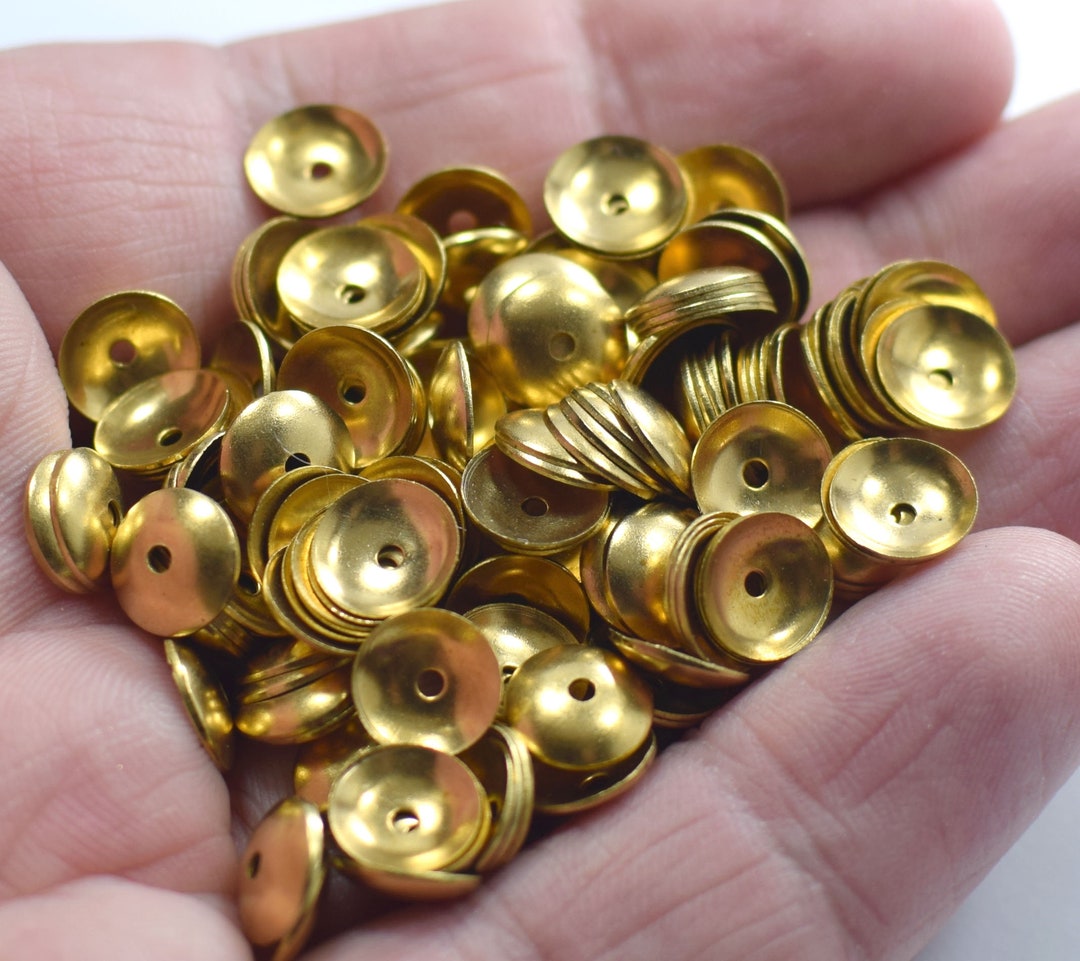 Raw Brass Bead Caps - Round Bead Caps - 0.5 X 8 Mm - Etsy