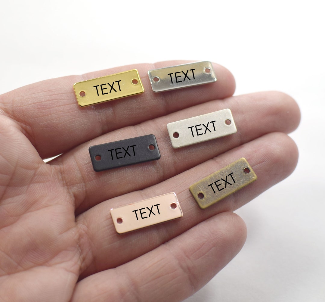 Custom Logo Rectangle Label Tag - Personalized Logo Charms -jewelry Tag ...