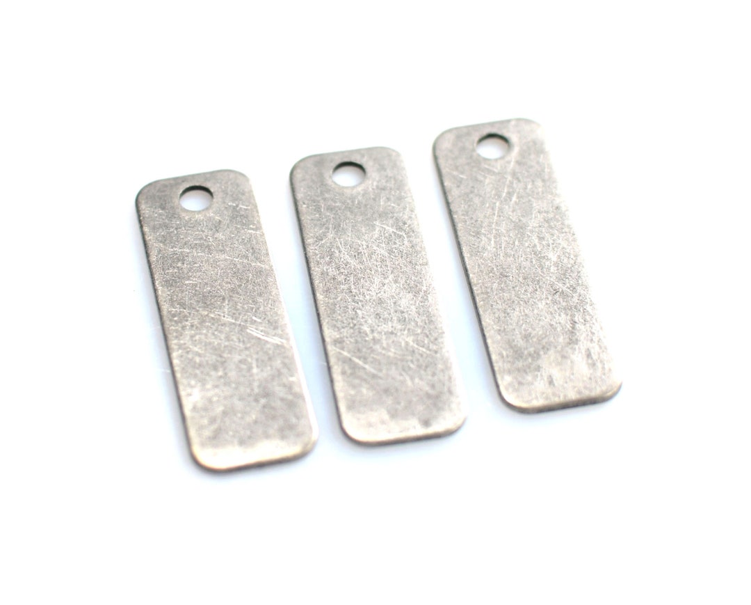 Antique Silver Rectangle Shape Charms- Rectangle Shape 1 Hole Findings ...