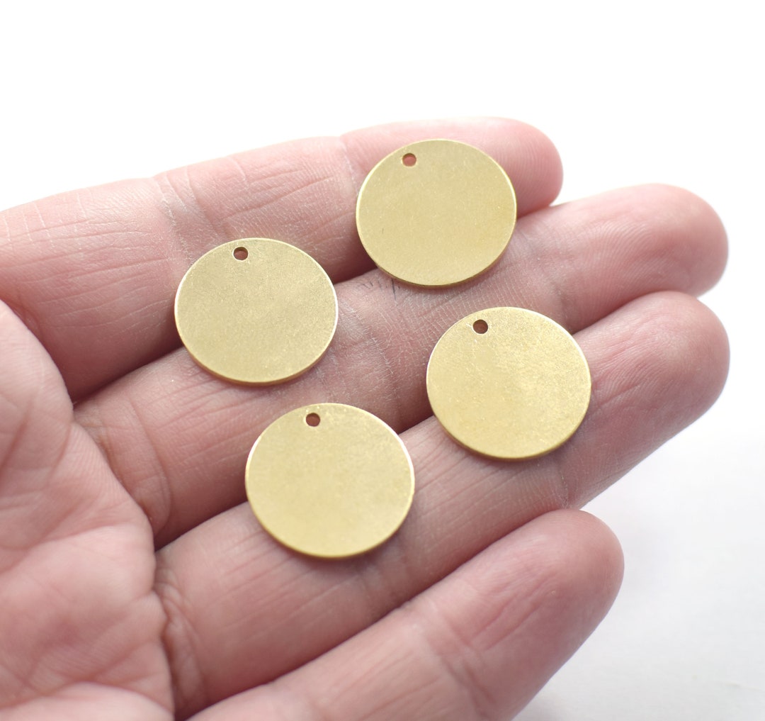 1 X 18 Mm , Raw Brass Round Stamping Disc - Round 1 Hole Findings - Etsy