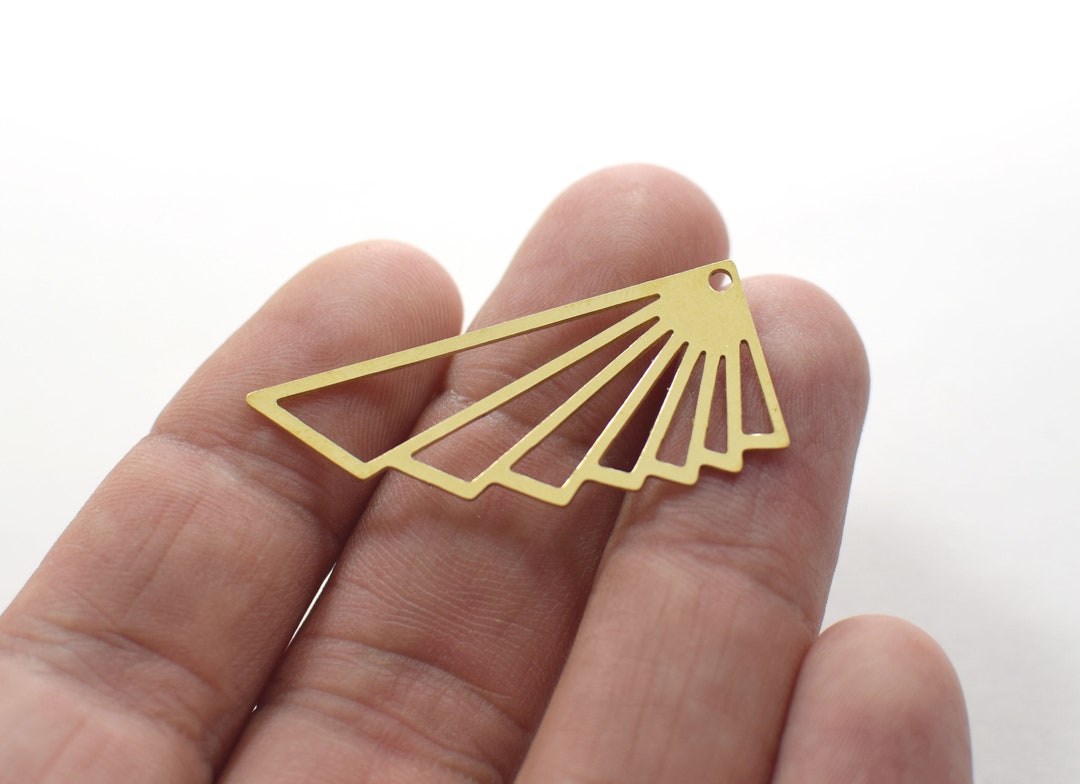 0.6 X 38 X 40 Mm , Laser Cut Fan Shape Charms, Earring Findings - L128 ...