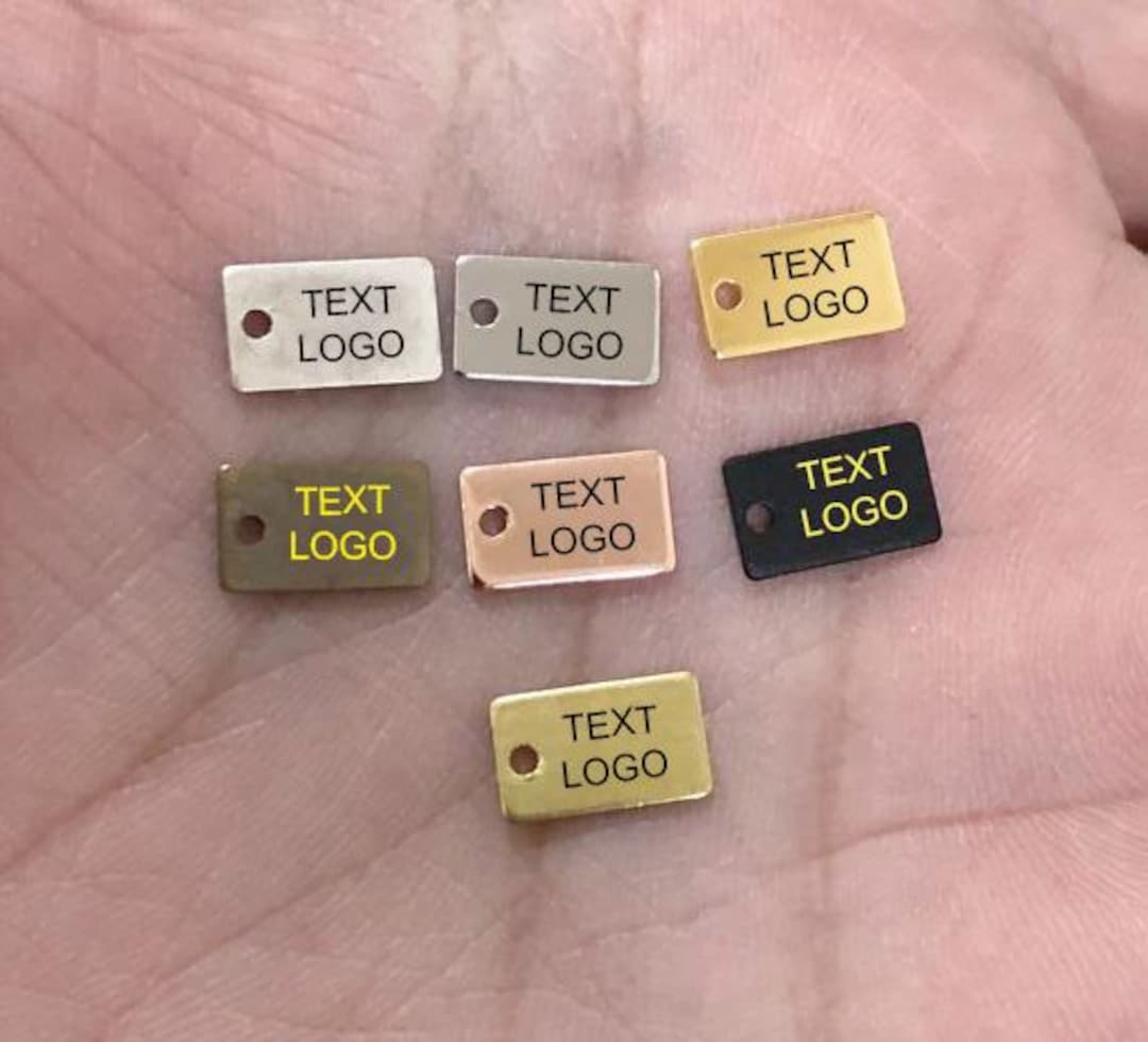 Custom Jewelry Logo Rectangle Charms -10 Pieces -personalized Rectangle ...