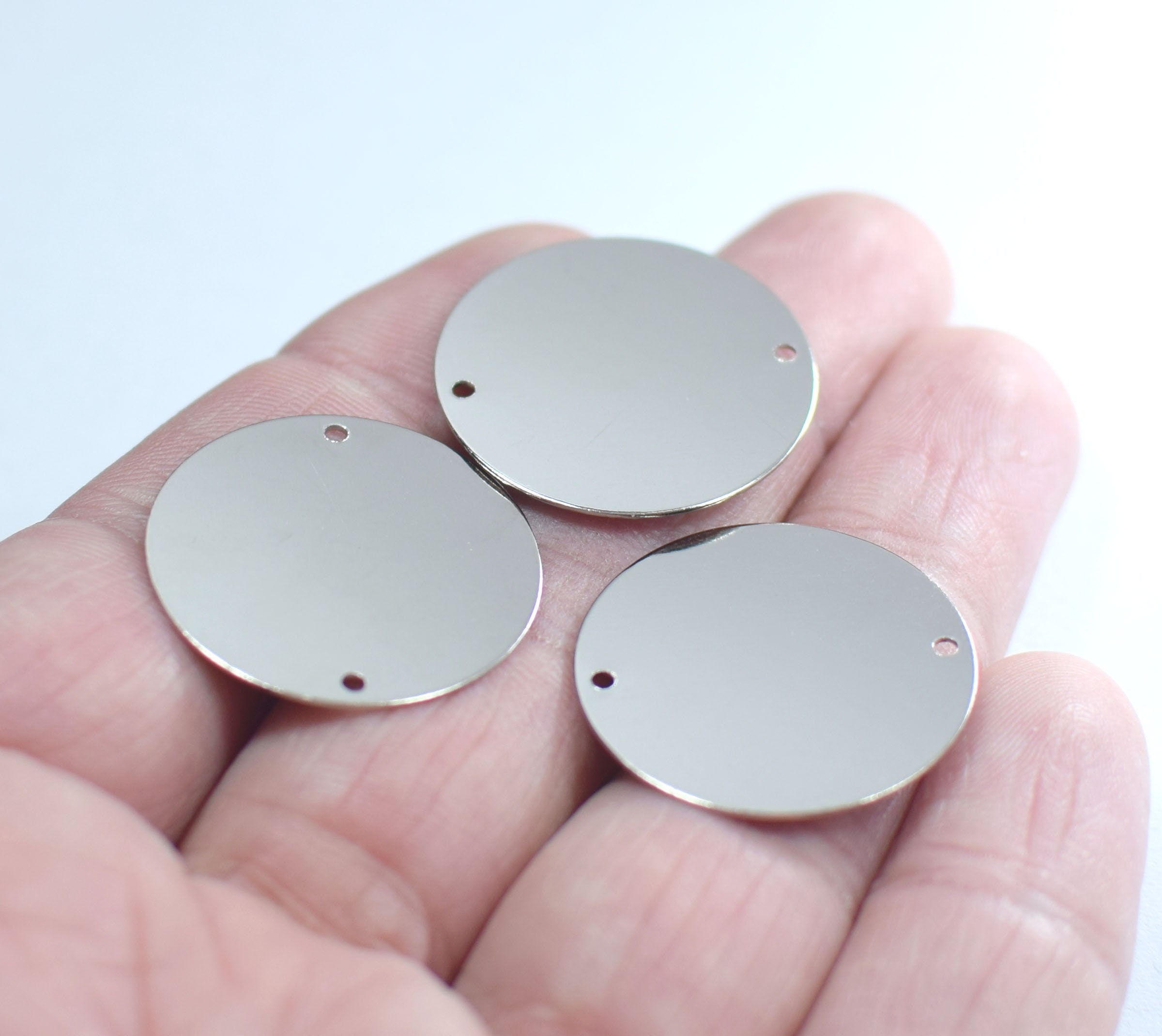 0.5 X 25 Mm , Silver Color Stamping Disc Round 2 Hole Findings - Etsy