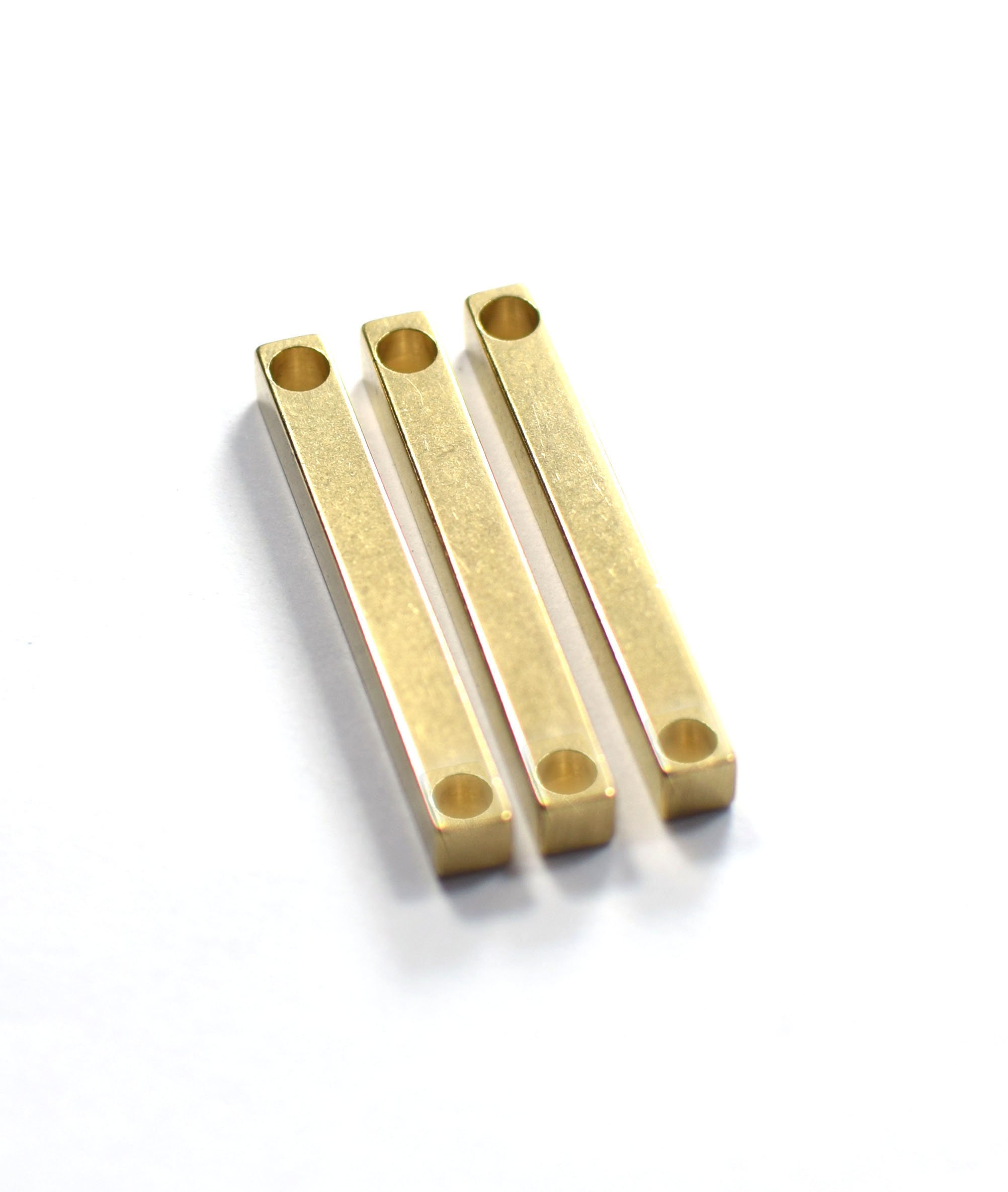 Brass Square Bar - Geometric 2 Hole Square Stick Bar - 5 X 5 X 42 Mm ...
