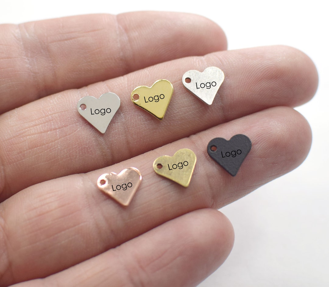 Custom Jewelry Logo Charms -personalized Heart Logo Charms -jewelry Tag ...