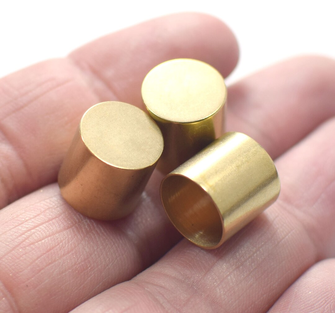 12 X 12 Mm , Raw Brass Round Cord End Caps - Hole 11.3 Mm - Etsy New ...
