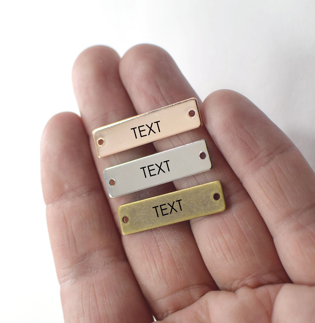 Custom Logo Rectangle Label Tag - Personalized Logo Charms -jewelry Tag ...