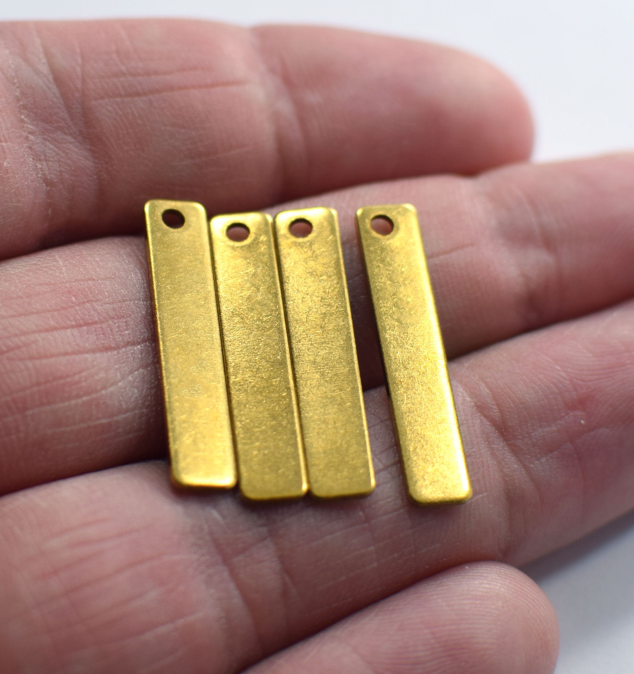 0.5 x 5 x 25 mm ,Raw Brass Rectangle Shape Blanks - 1 Agujero - Etsy España