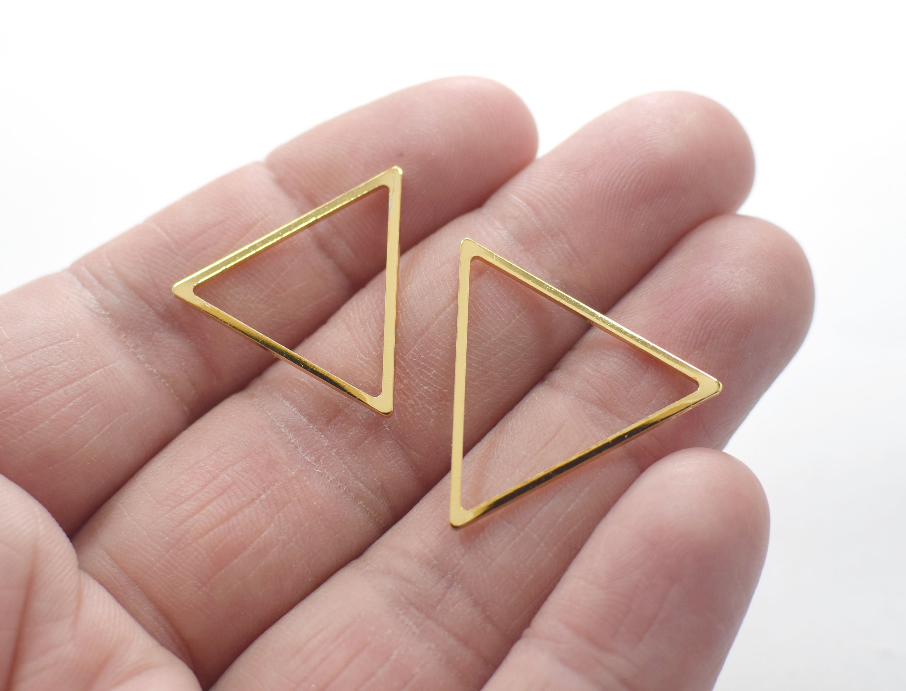 24K Shiny Gold Plated Triangle Ring Shape Findings - Etsy