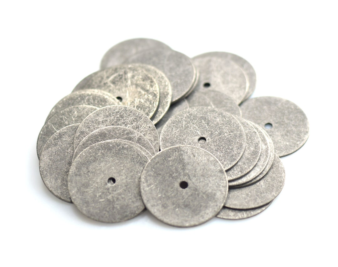 Antique Silver Round Middle Hole Disc - Round Disc - 0.5 X 16 Mm - Etsy