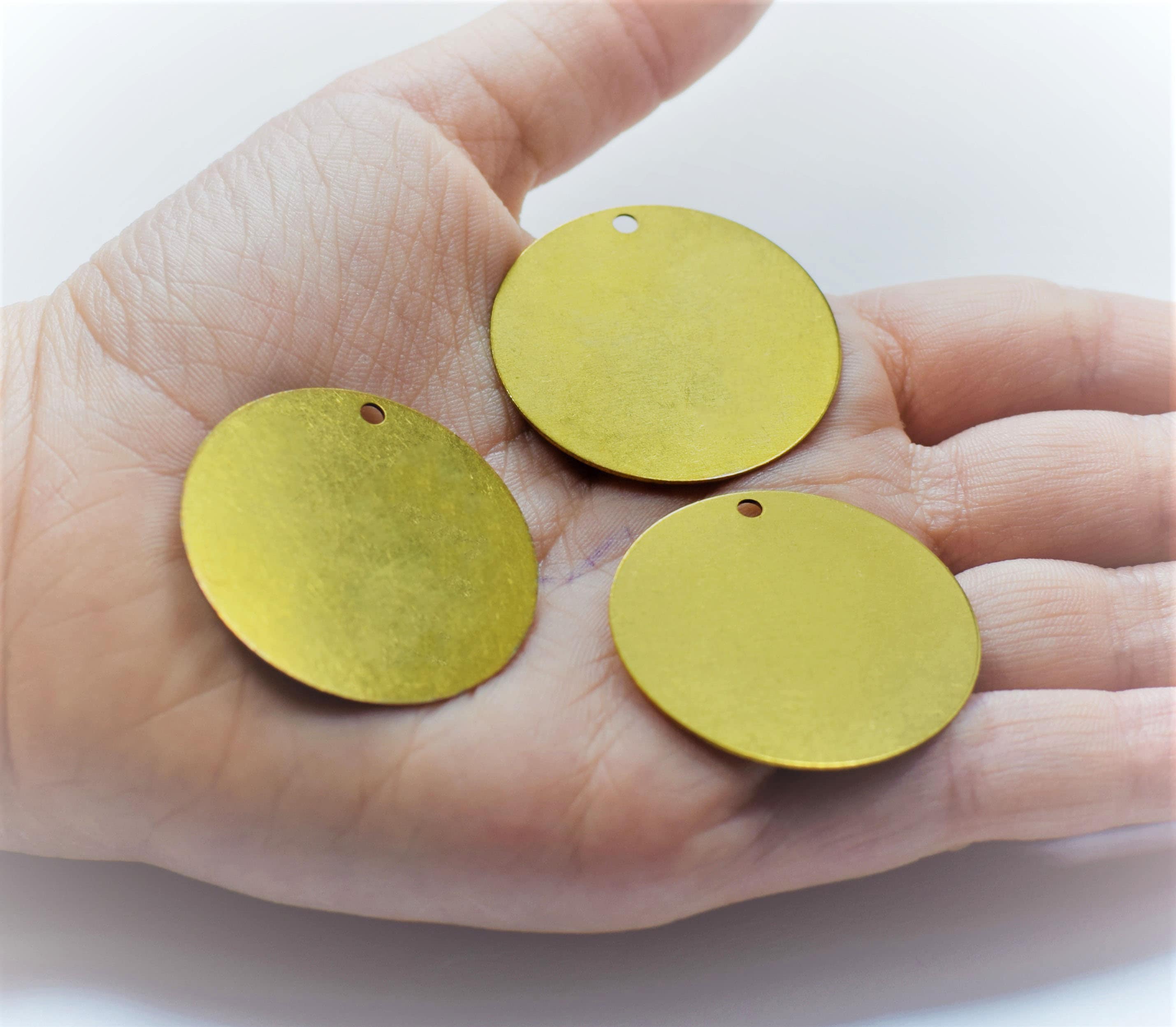 Raw Brass Stamping Disc Round 1 Hole Findings 0.5 X 30 Mm | Etsy