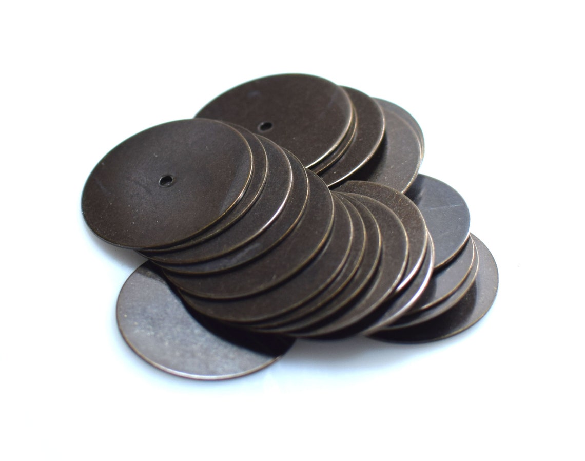Antique Bronze Round Middle Hole Disc Round Disc 0.5 X 20 - Etsy