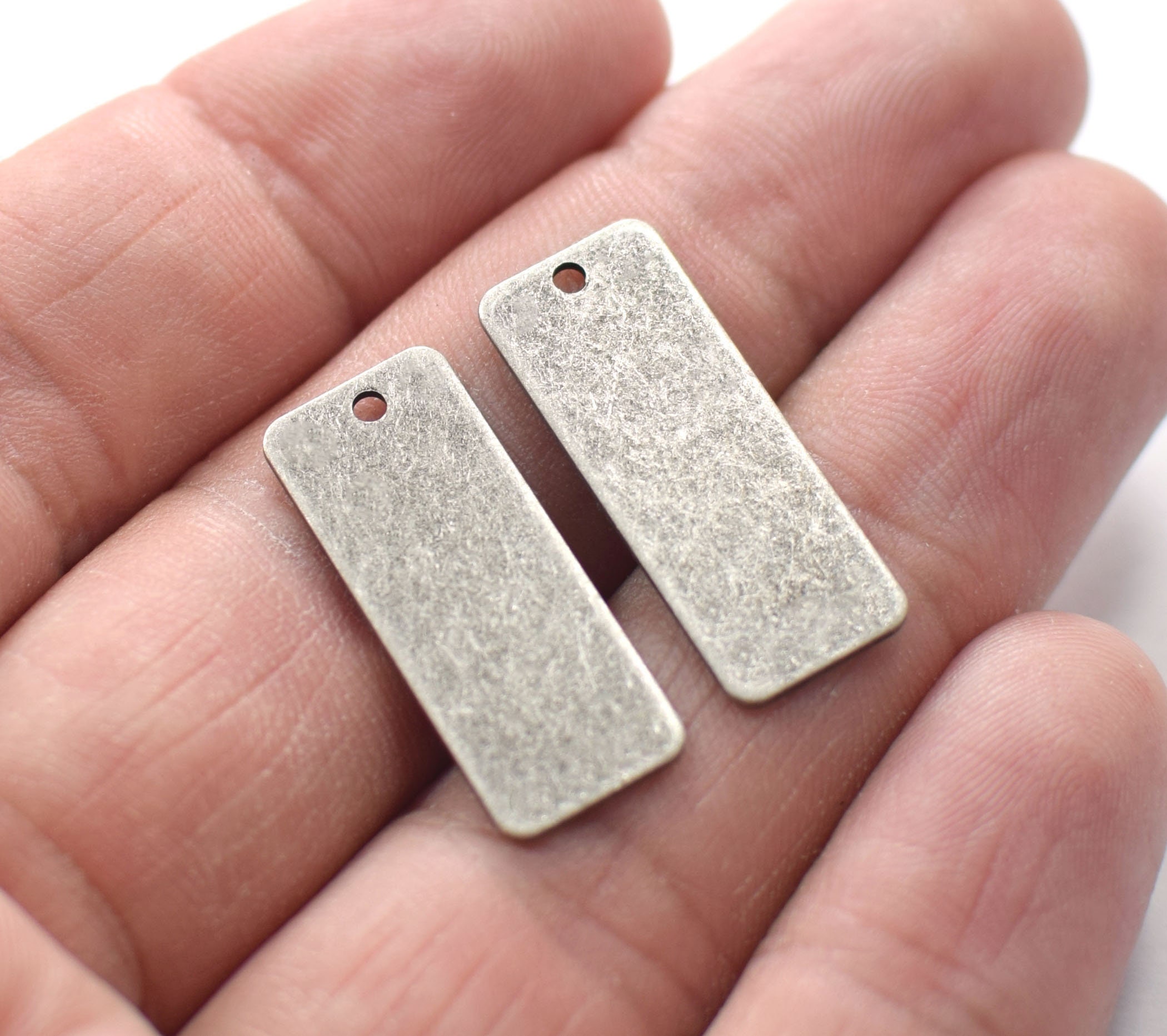 0.8 X 10 X 25 Mm ,antique Silver Rectangle Shape Charms- Rectangle ...
