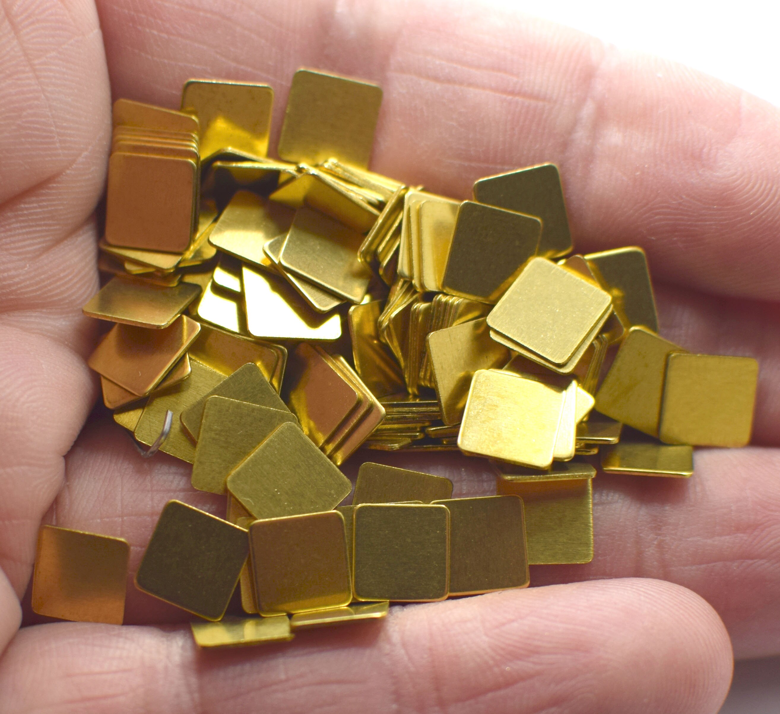 Raw Brass Small Square Shape Blanks - ( No Holes ) Findings , 0.5 X 7 X ...