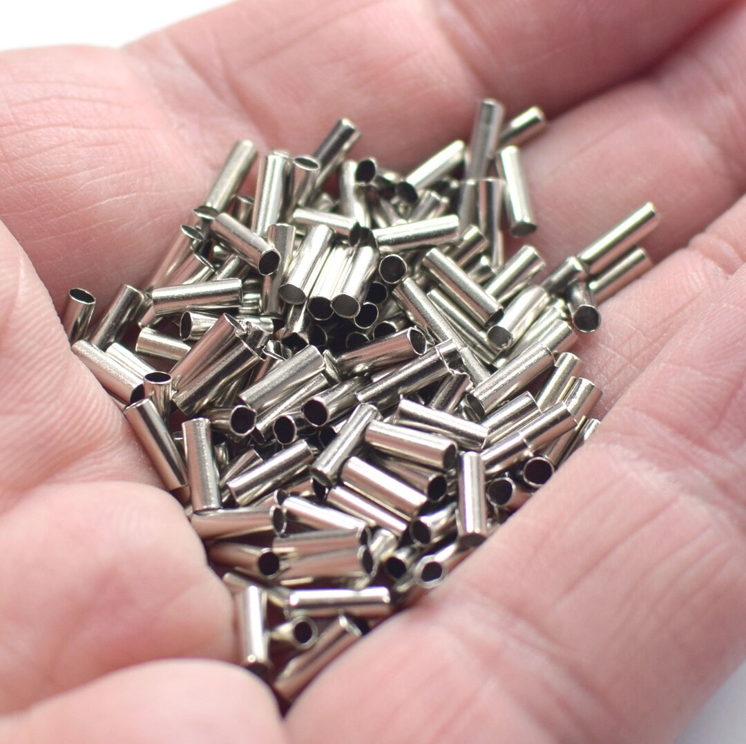 2 X 6 Mm , Silver Tone Round Flat Tube Findings - 1.8 Mm Hole - Etsy