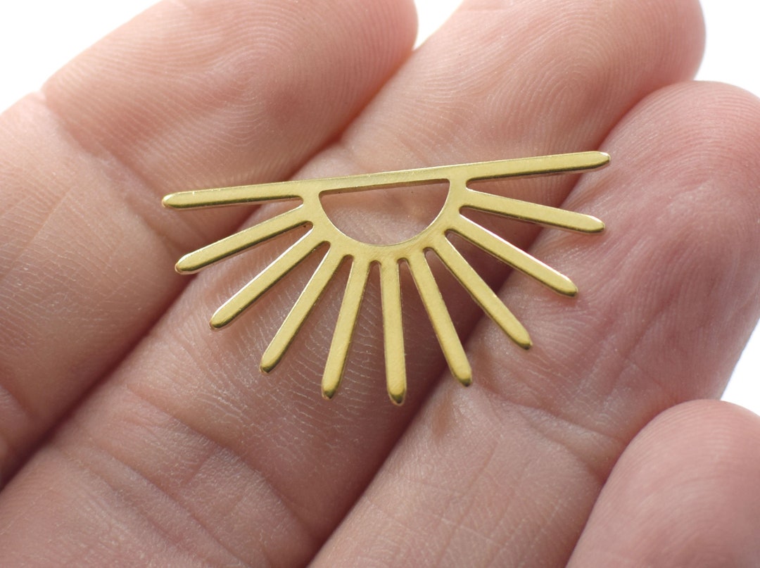 0.8 X 15.5 X 30 Mm , Half Sun Shape Raw Brass Charms - Etsy
