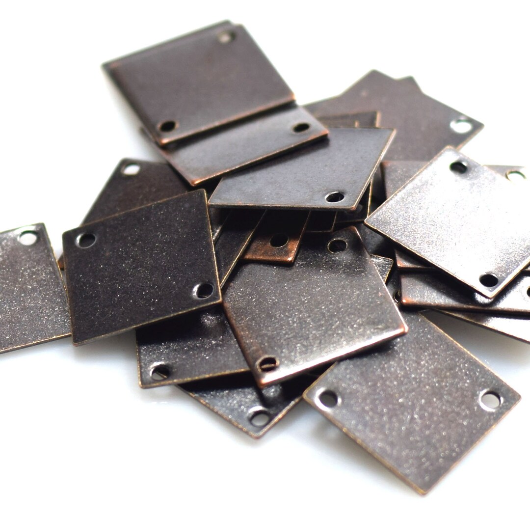 Antique Copper Square Blanks Shape 2 Hole - 0.5 X 13 X 13 Mm - Etsy