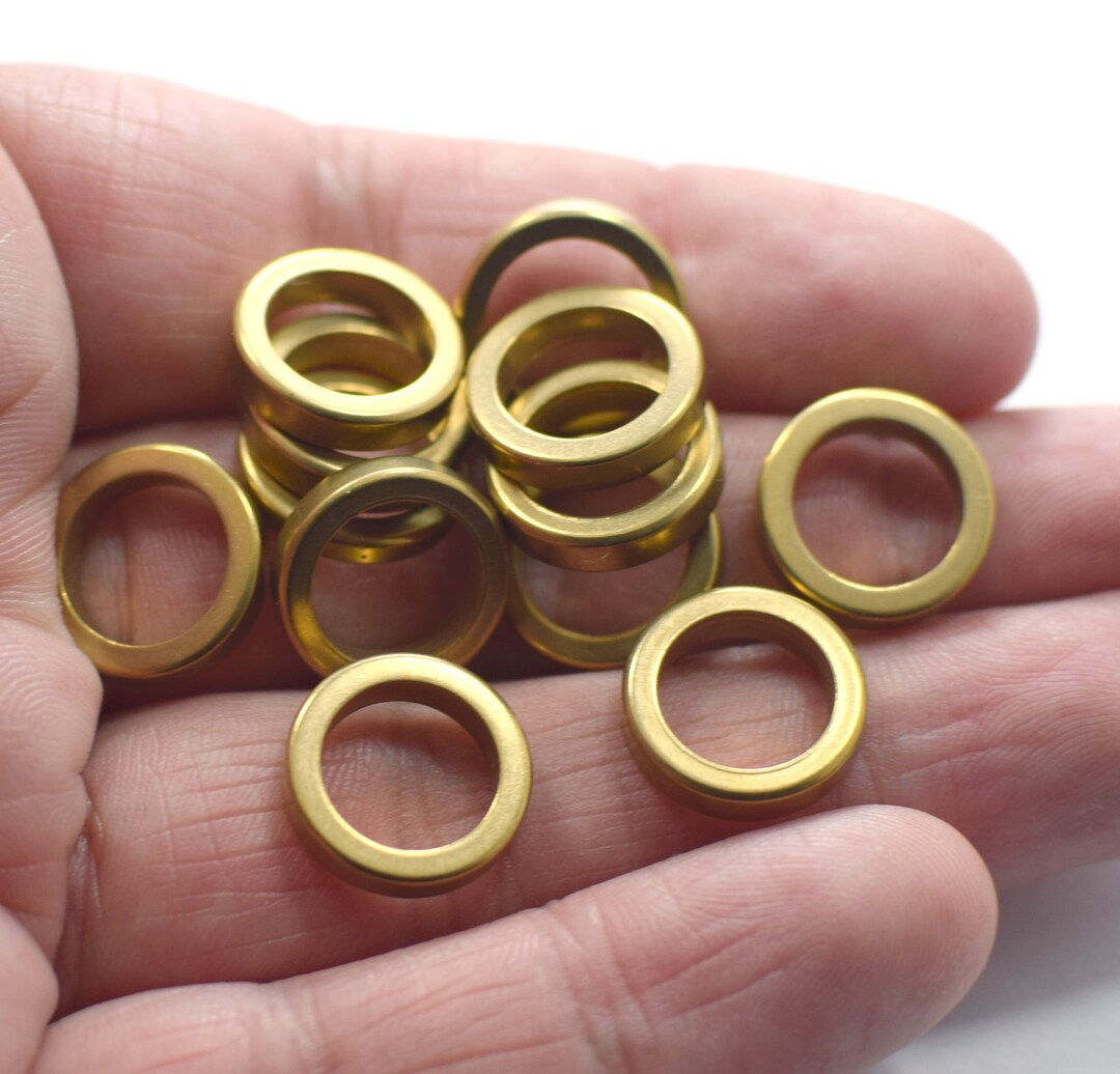 Brass Round Ring Charm - ( No Holes ) Round Circle - 3 X 2 X 14 Mm ...