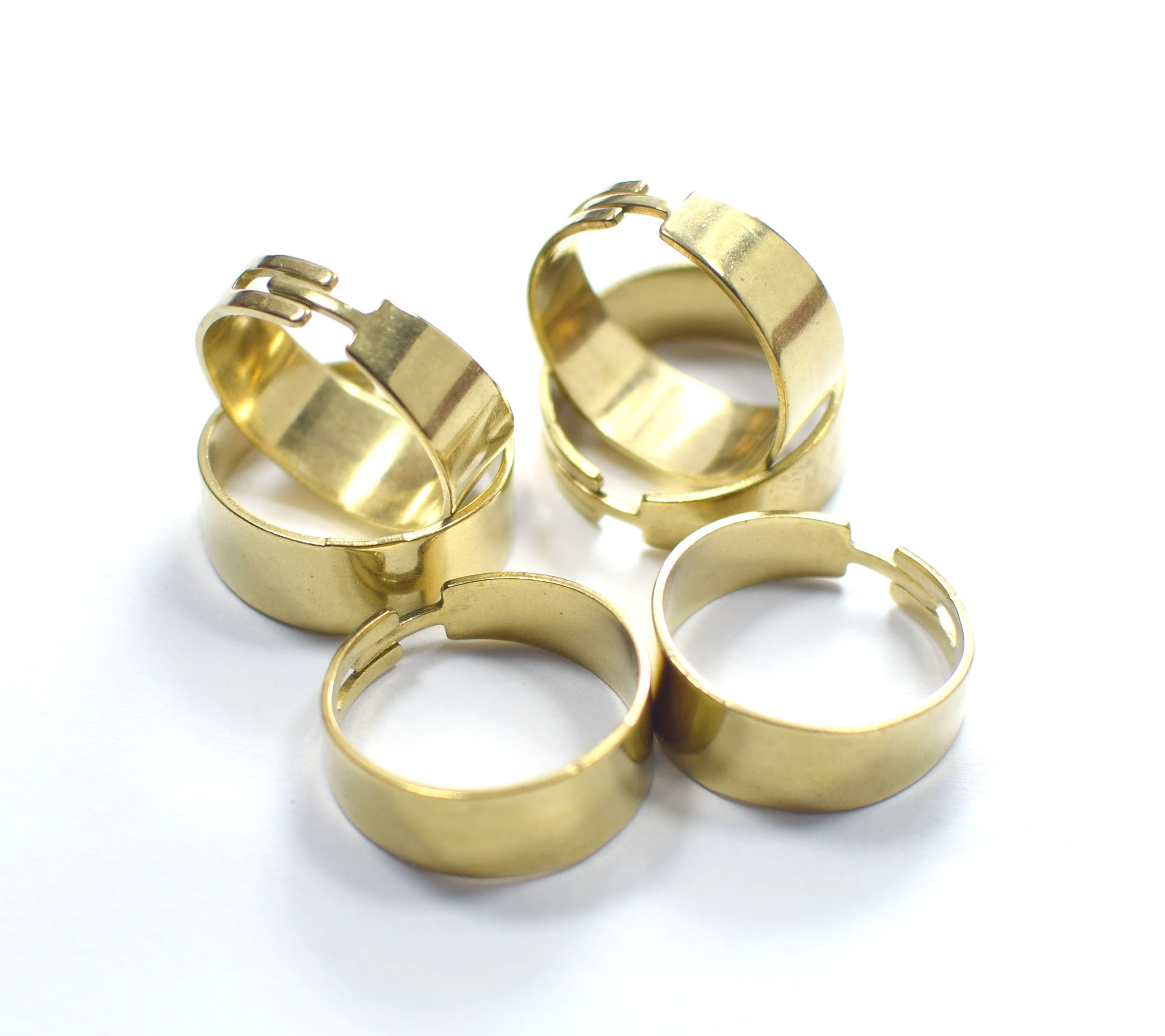 Adjustable Ring Base Raw Brass - 20 Mm Ring - 8 Mm Width - Etsy