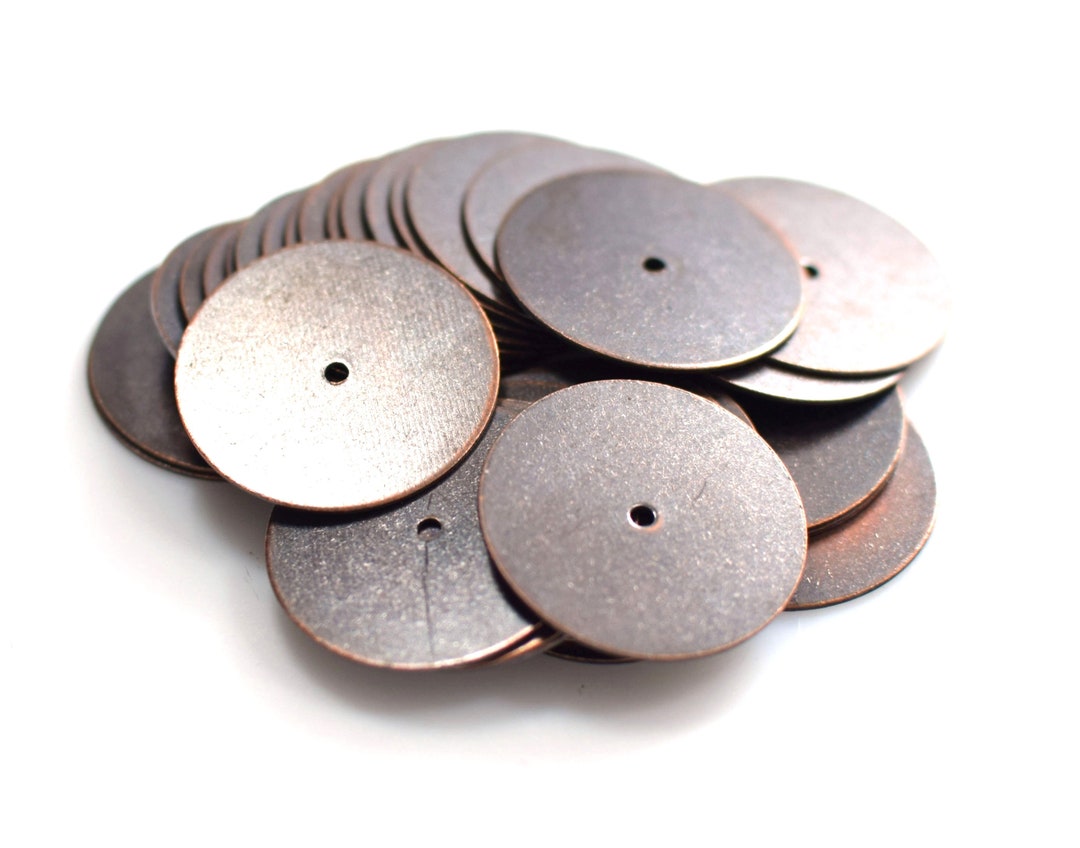 Antique Copper Round Middle Hole Disc - Round Disc - 0.5 X 20 Mm - Etsy
