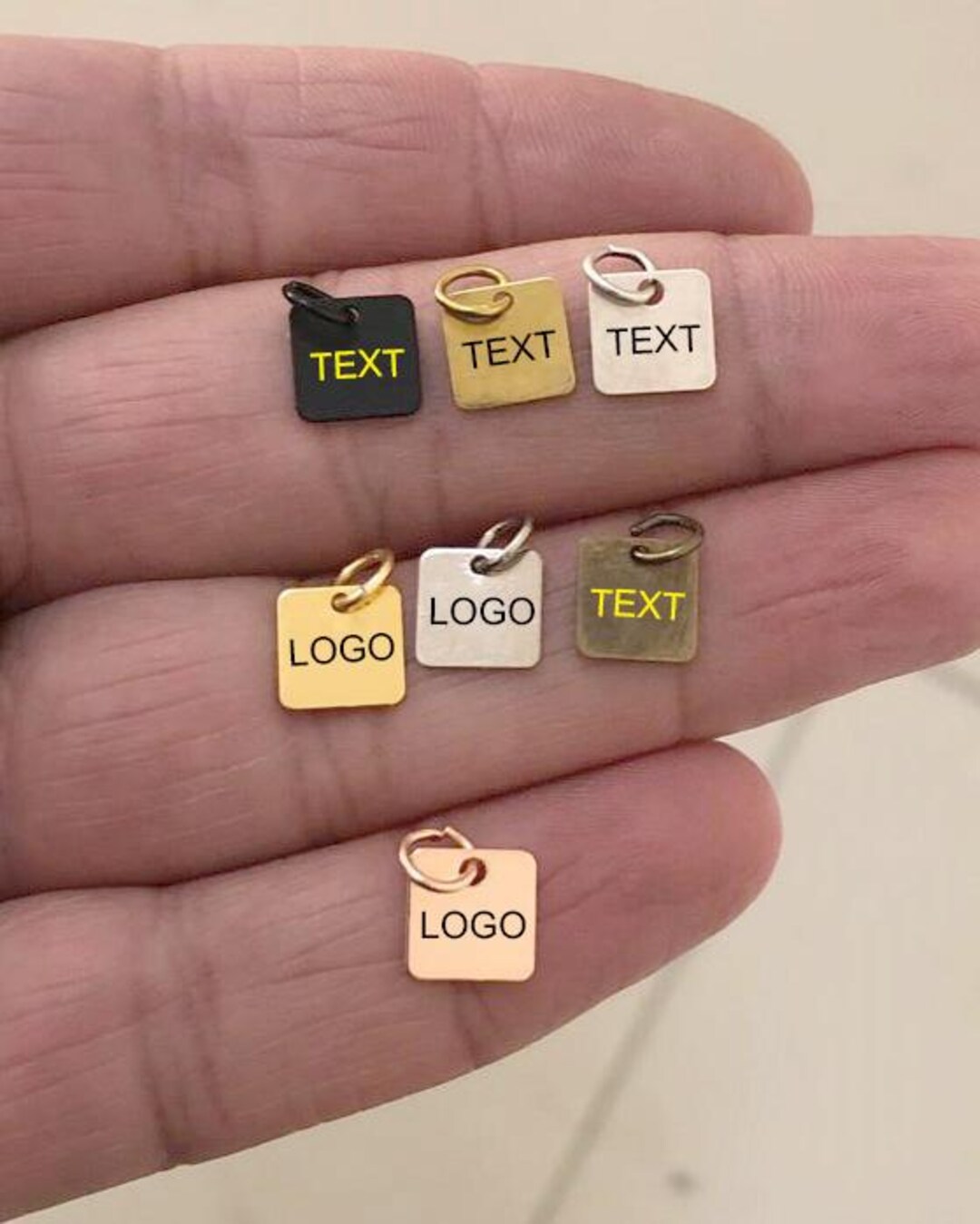 Custom Jewelry Square Logo Charms -personalized Logo Square Charms ...