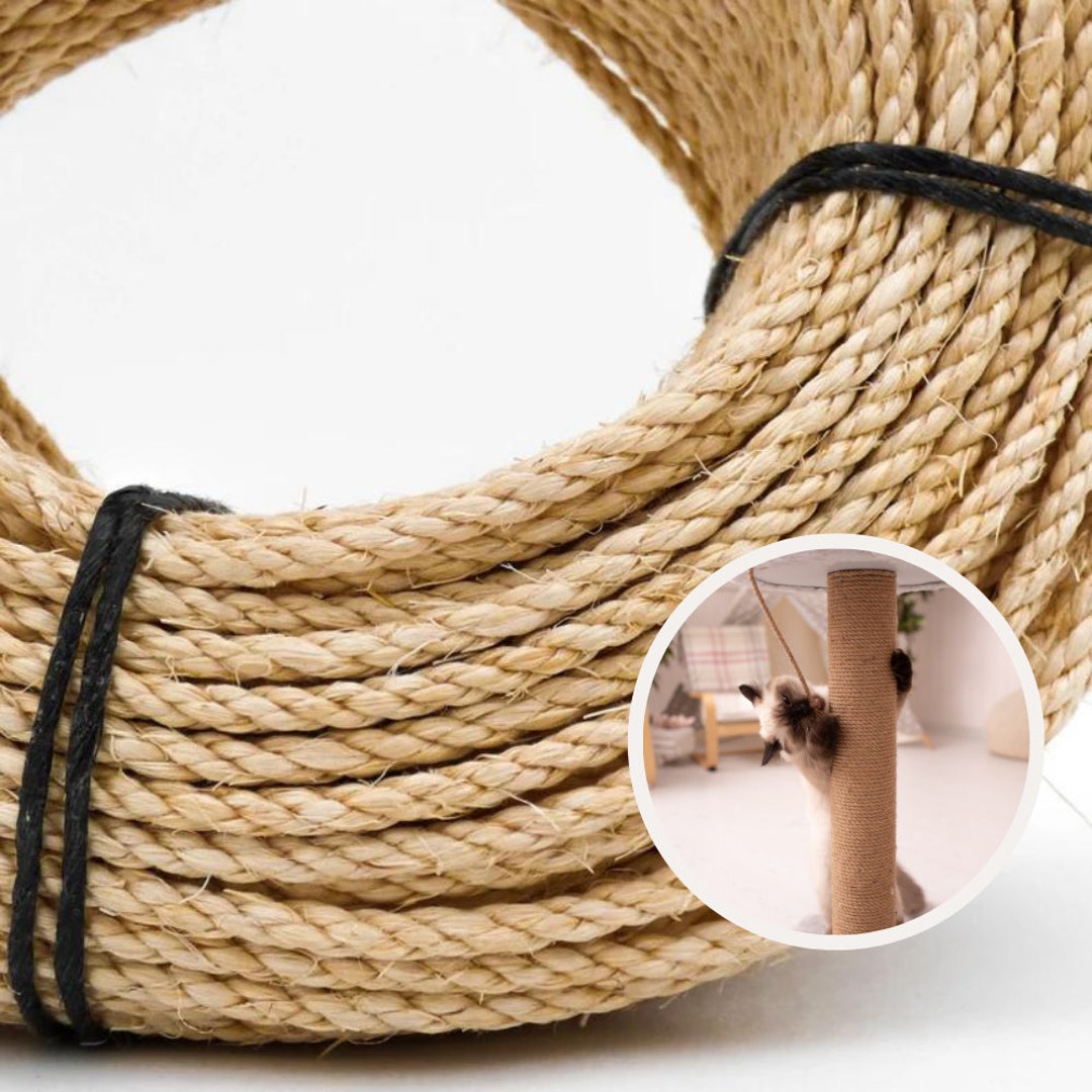 100% Natural Sisal Rope 2 to 12mm, Twine and Rope for Cat Tree, Natural ...