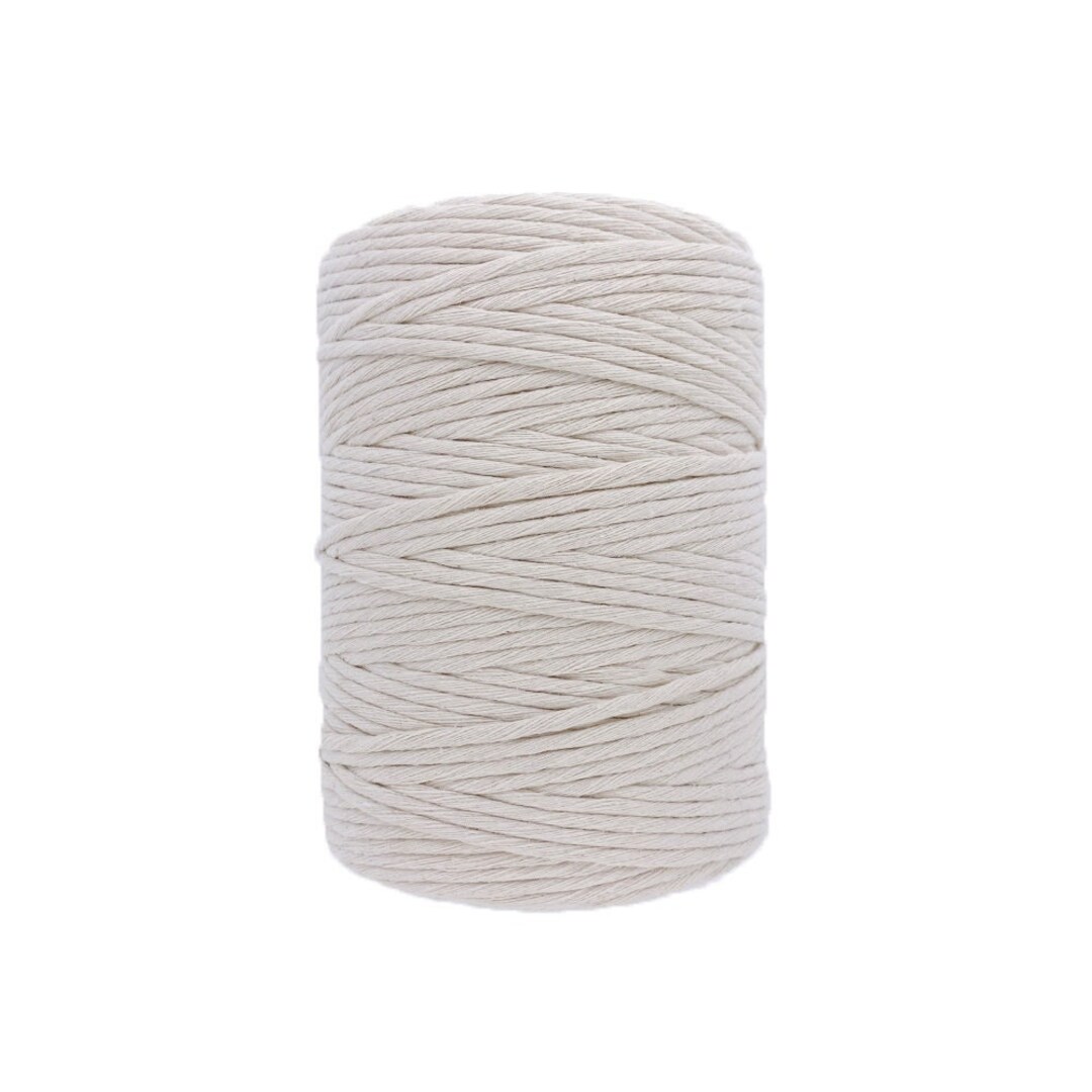 1kg - 2mm to 5mm - Combed Cotton Rope Thread for Macramé, Single Twist ...