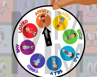 EMOTION WHEEL Digital Emotion Printable 128 Emotions for Naming ...