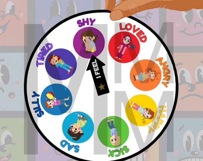EMOTION WHEEL Digital Emotion Printable 128 Emotions for Naming ...