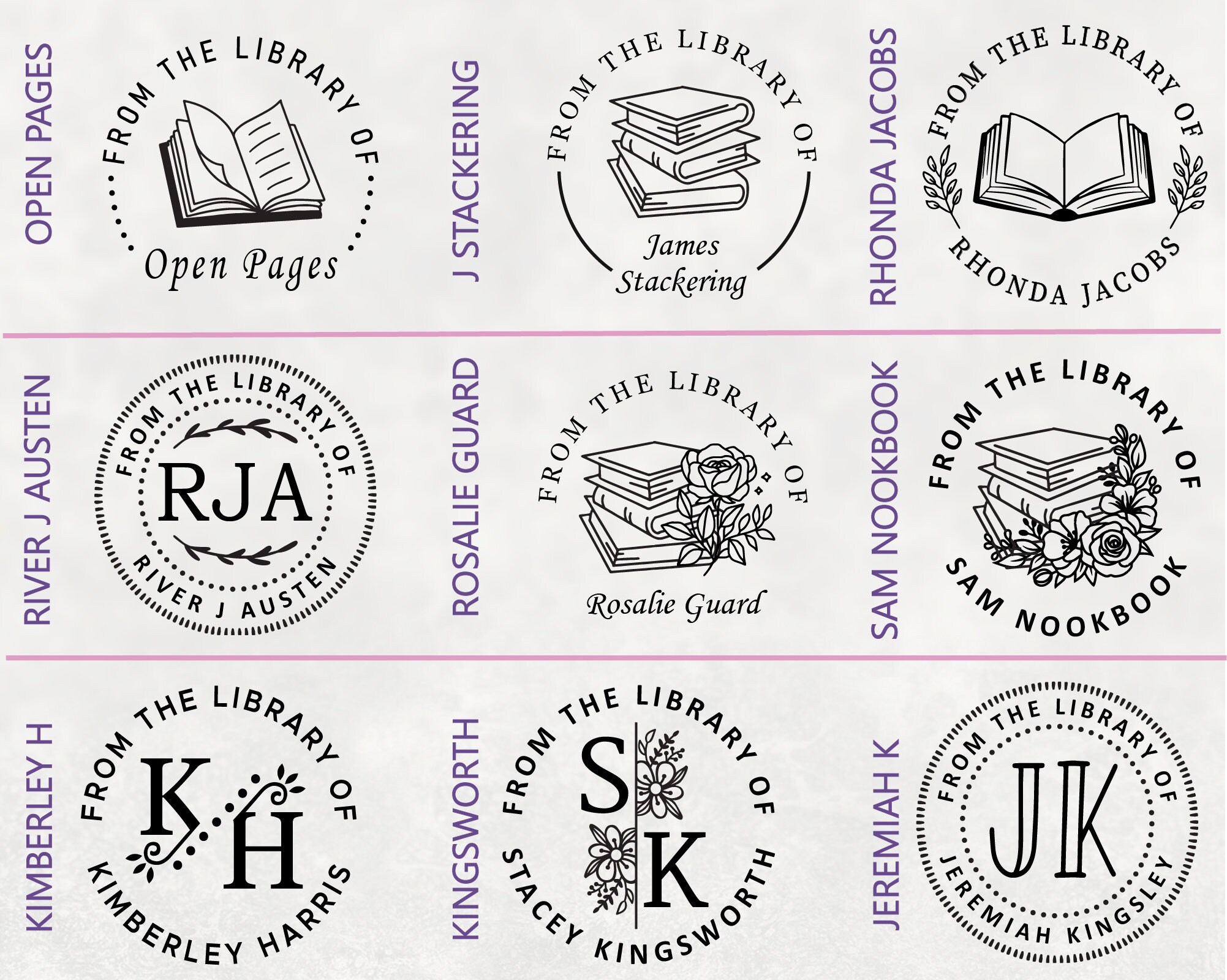 Library Book Embosser Custom With Your Details and Choice of - Etsy