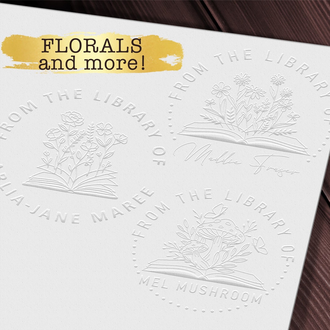 Book Embosser Custom With Your Name and Chosen Design From the Library ...