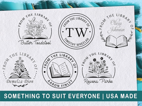 Custom Book Stamps. Flowers Growing Out of Books Personalized - Etsy