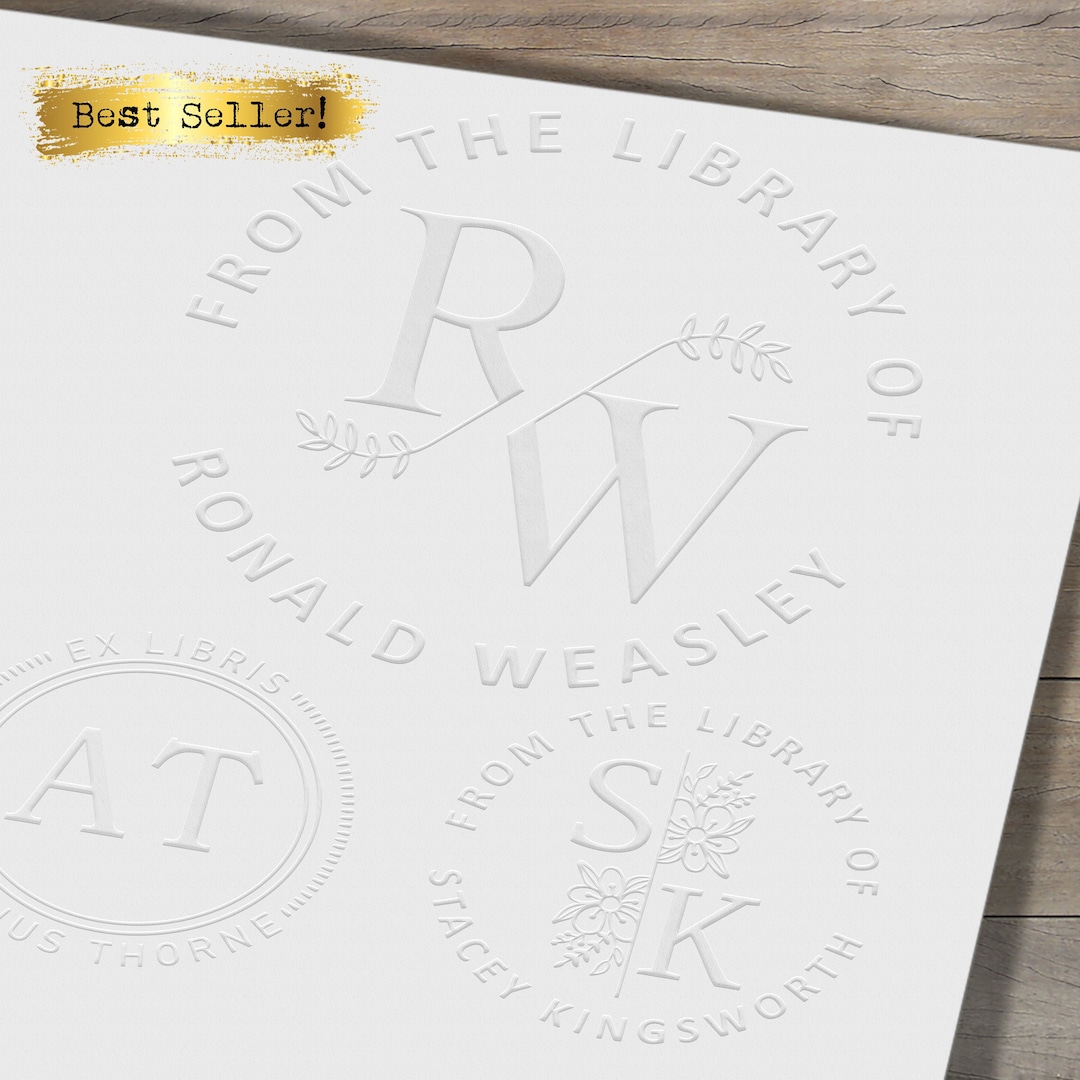 Library Book Embosser Custom With Your Details and Choice of Design. Ex ...