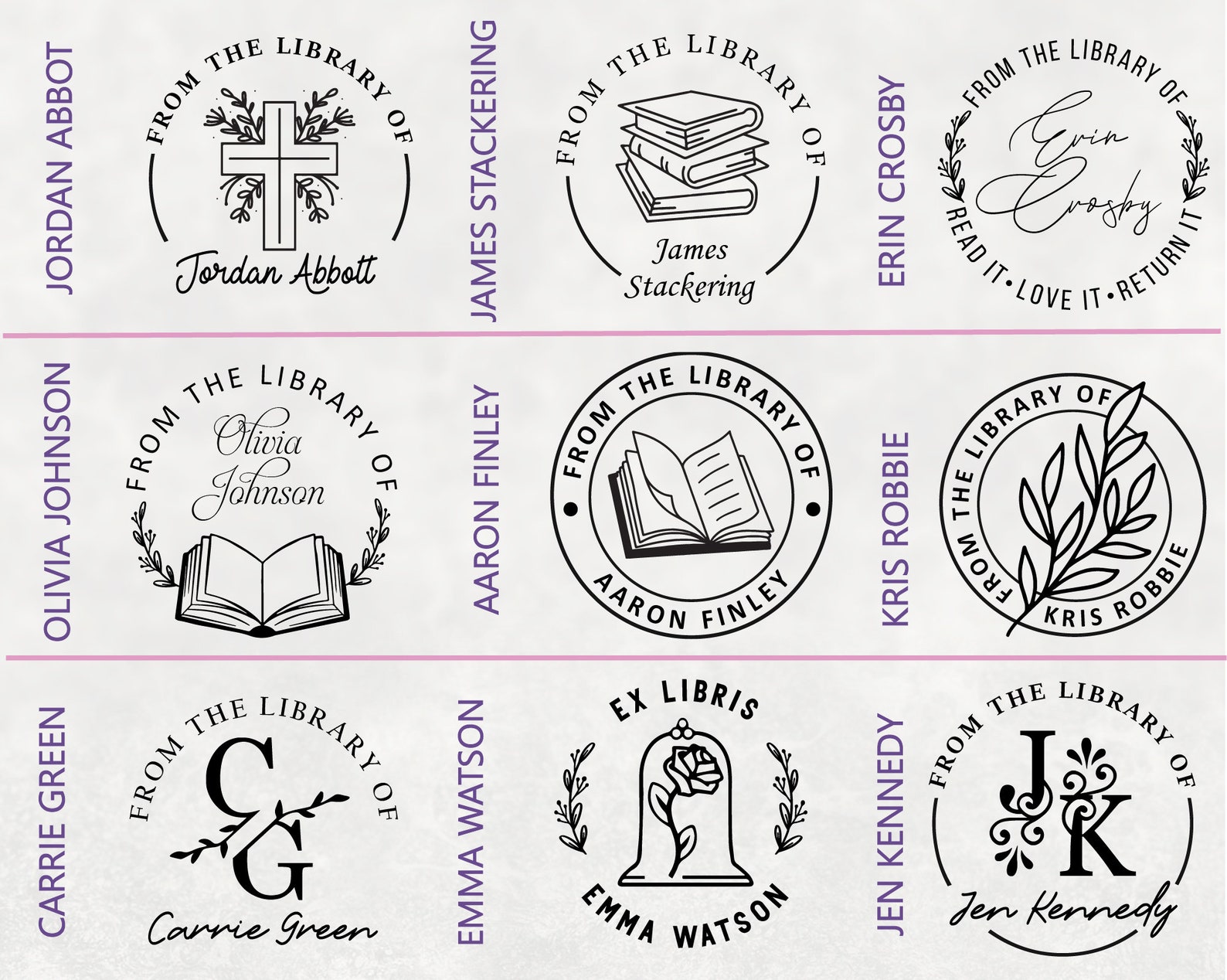 Personalized Book Stamps Great Classroom Teacher Stamps With - Etsy