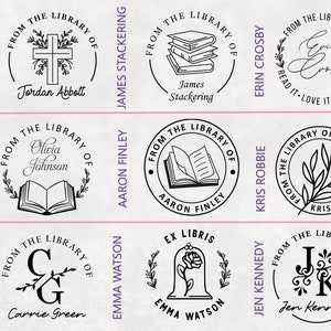 Personalized Book Stamps, Great Classroom Teacher Stamps With Designs ...