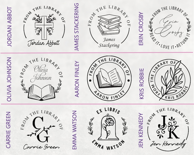 Personalized Book Stamps Great Classroom Teacher Stamps With - Etsy