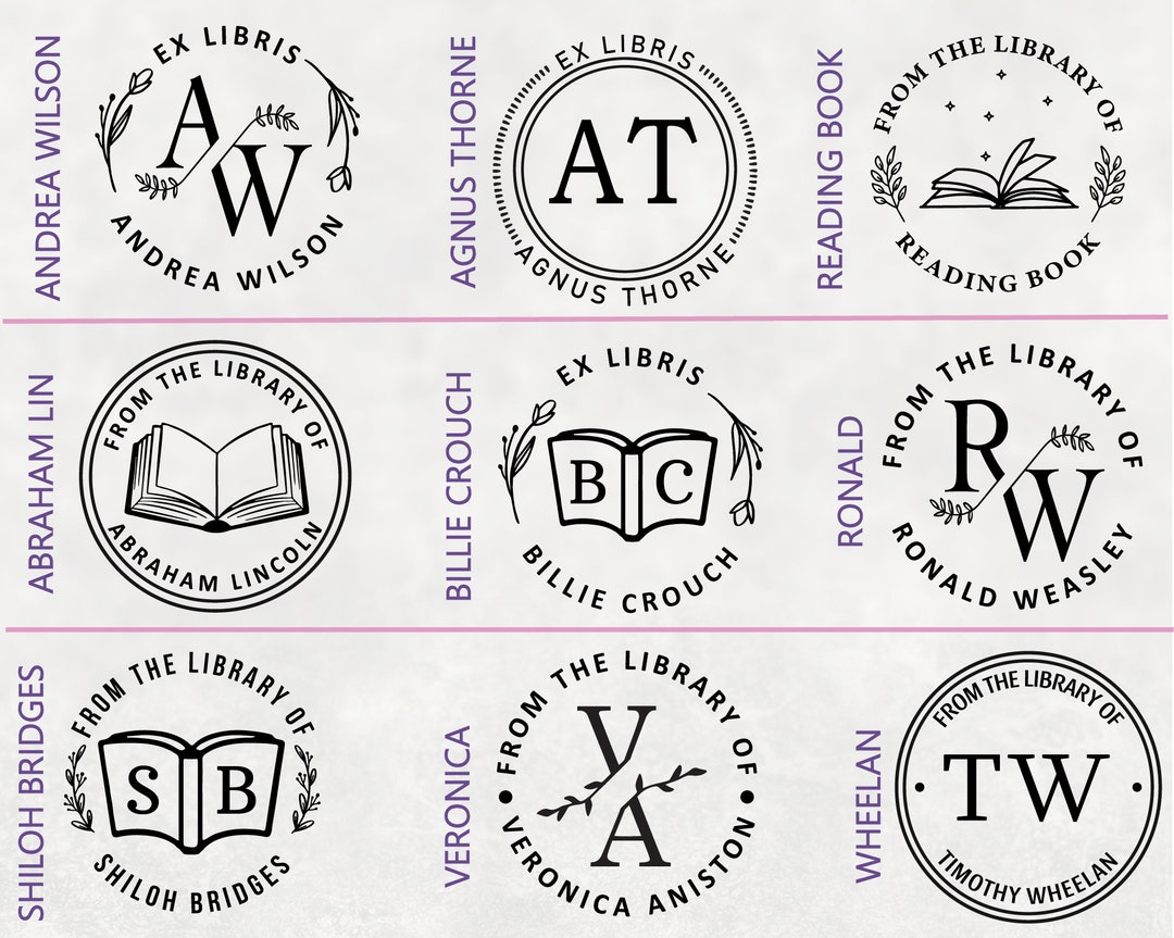 Book Embosser Custom Monogram Initials Personal Design Custom Requests ...