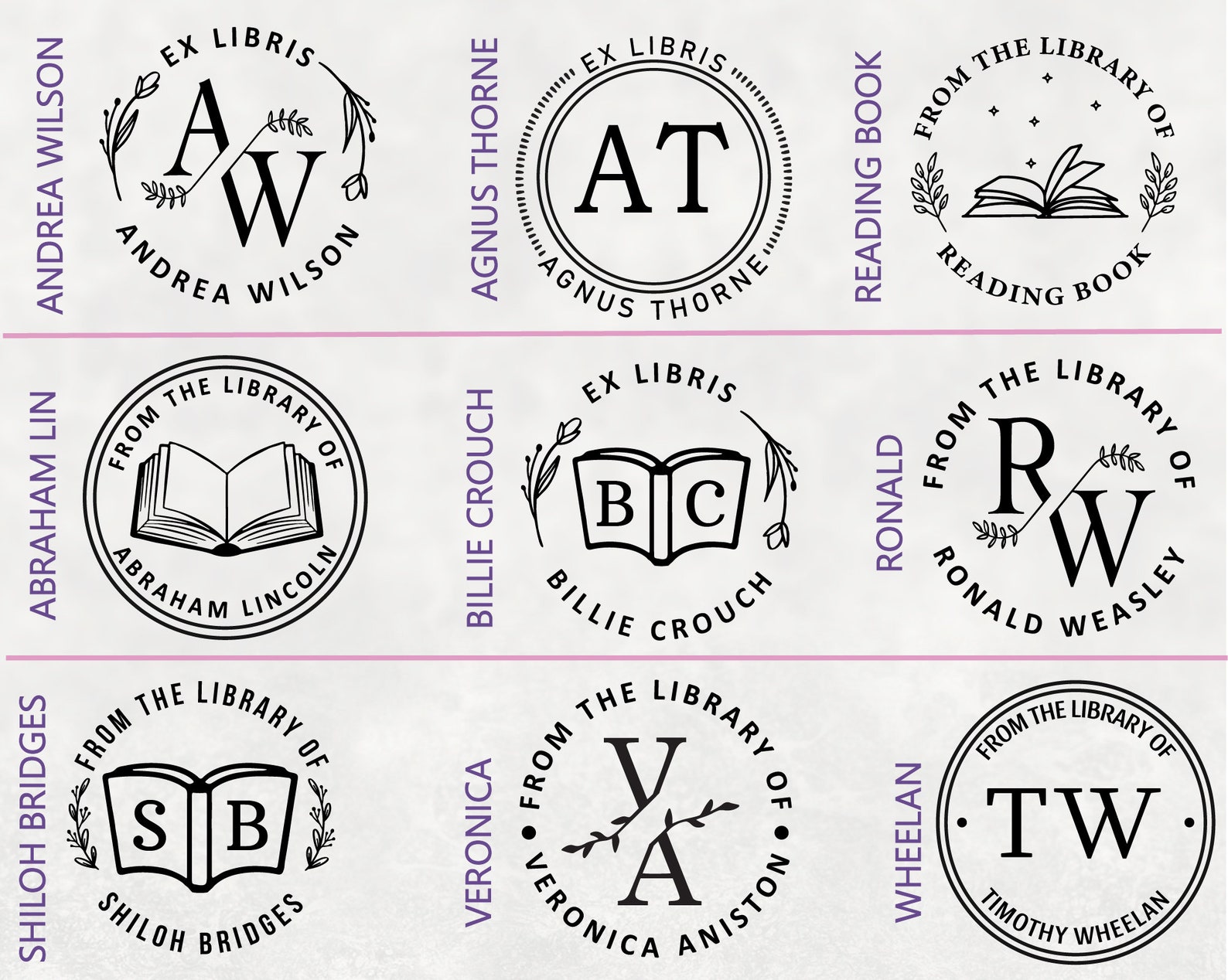 Custom Book Stamp. Self Ink or Wood Handle. Personalized With - Etsy