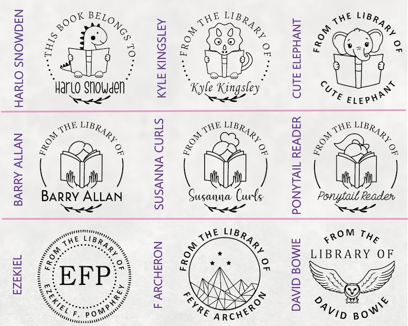 Personalized Stamp for Home or Classroom Library. Book Belongs to Ex ...