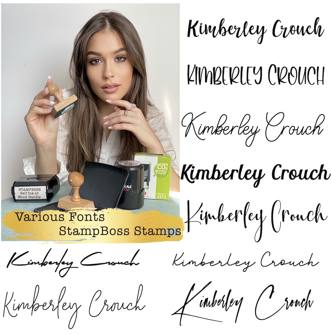 Custom Name Stamp - Self Ink or Wooden Handle Signature Stamper ...