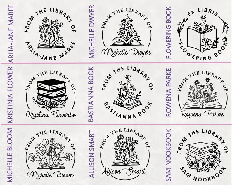 Book Stamp Personalized From the Library of Custom Self Ink Stamp or ...