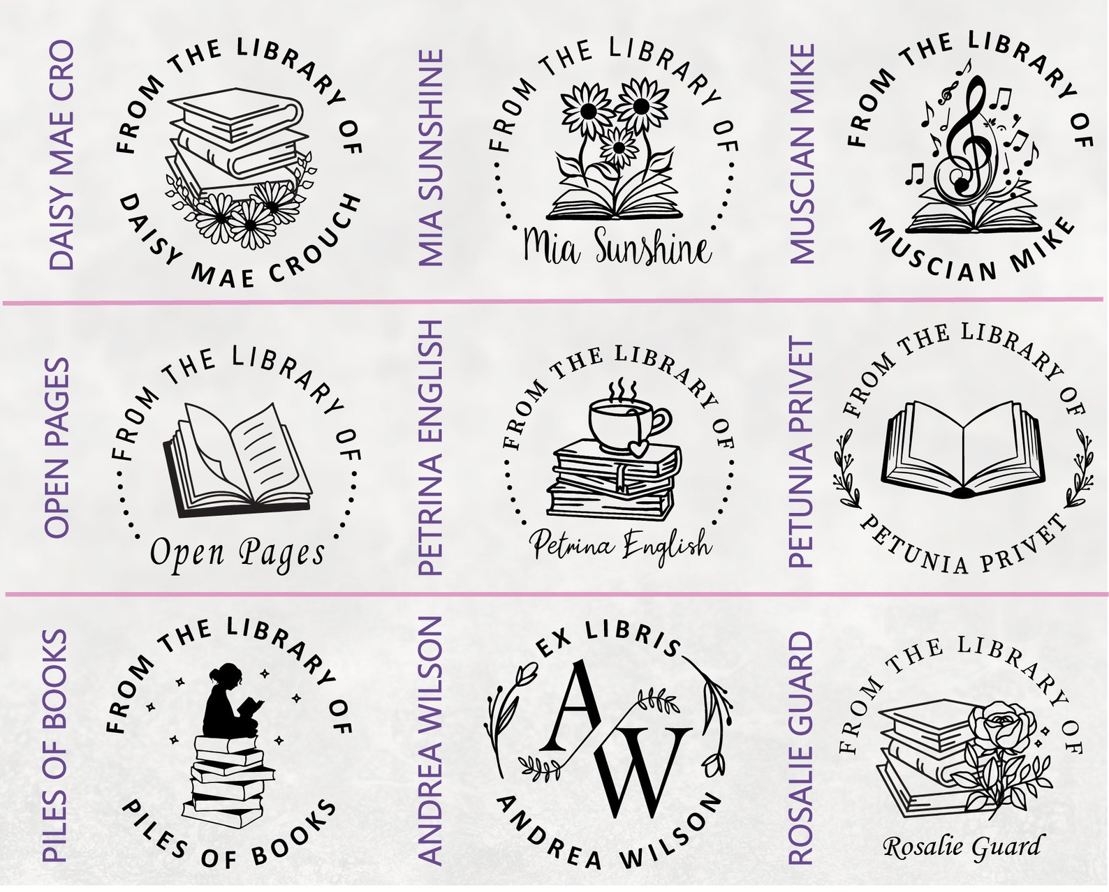 Skeleton Flowers Books Sunflowers Custom Book Embosser - Etsy