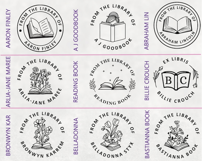 Custom From the Library of Book Stamp Self Ink Stamper or - Etsy
