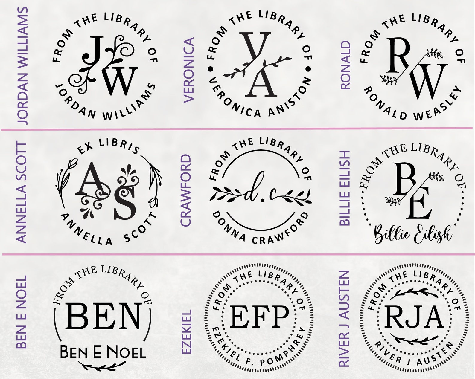 Book Stamper Custom Made From the Library of Book Stamp. Personalized ...
