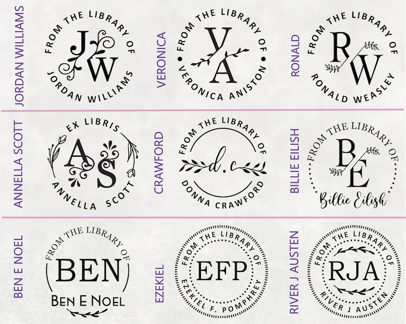 Book Stamper Custom Made From the Library of Book Stamp. Personalized ...