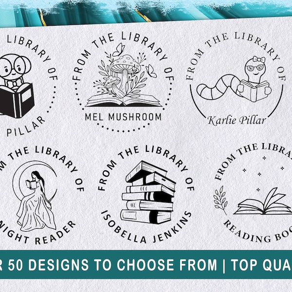 Library Stamp - Etsy